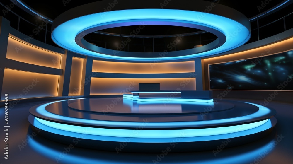 Tv Studio. Backdrop for TV shows .TV on wall. News studio. The perfect ...
