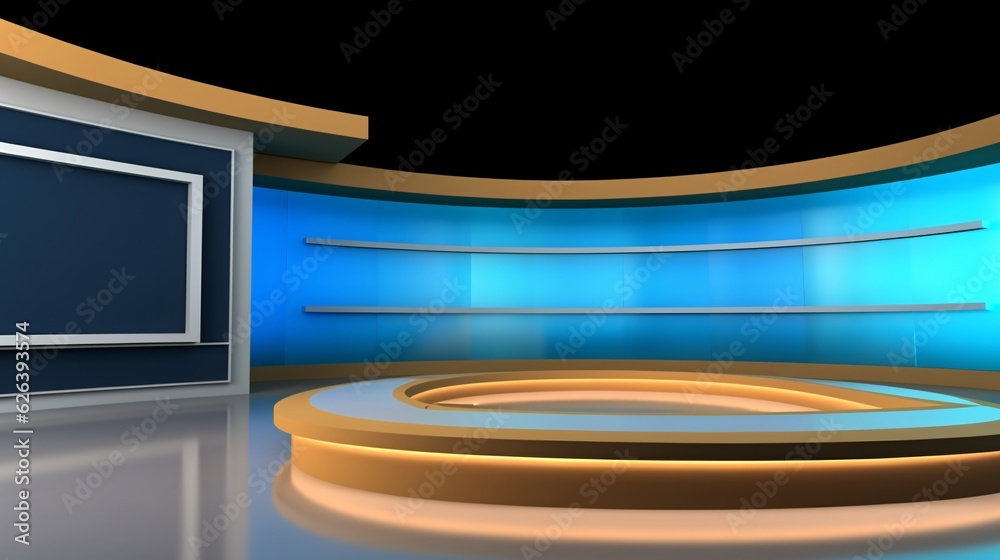 Tv Studio. Backdrop for TV shows .TV on wall. News studio. The perfect ...