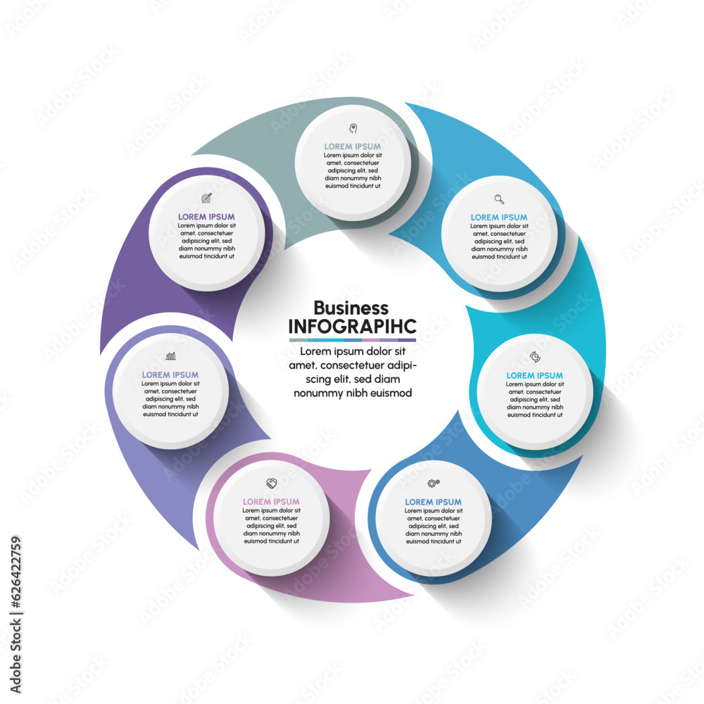 Business circle. timeline infographic icons designed for abstract ...