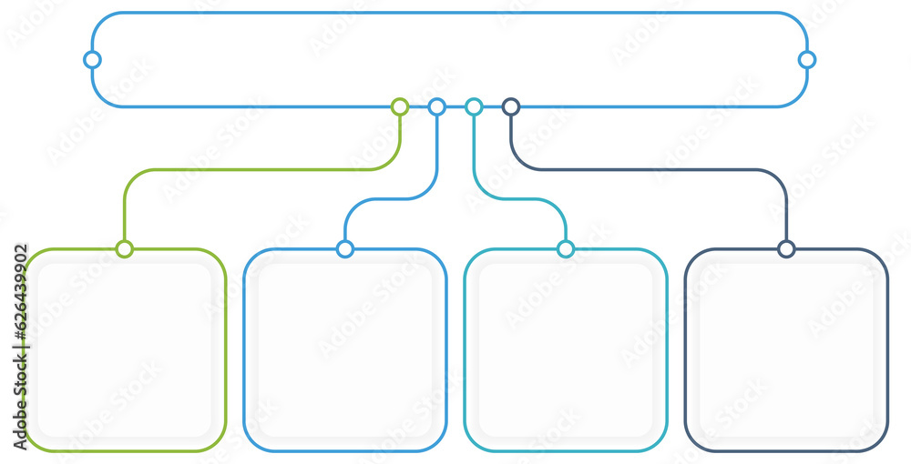 Flow chart template with main title and 4 steps or options Stock ...