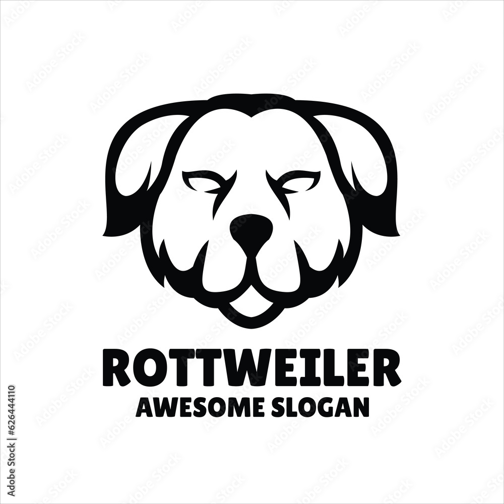 rottweiler simple mascot logo design illustration Stock Vector | Adobe ...