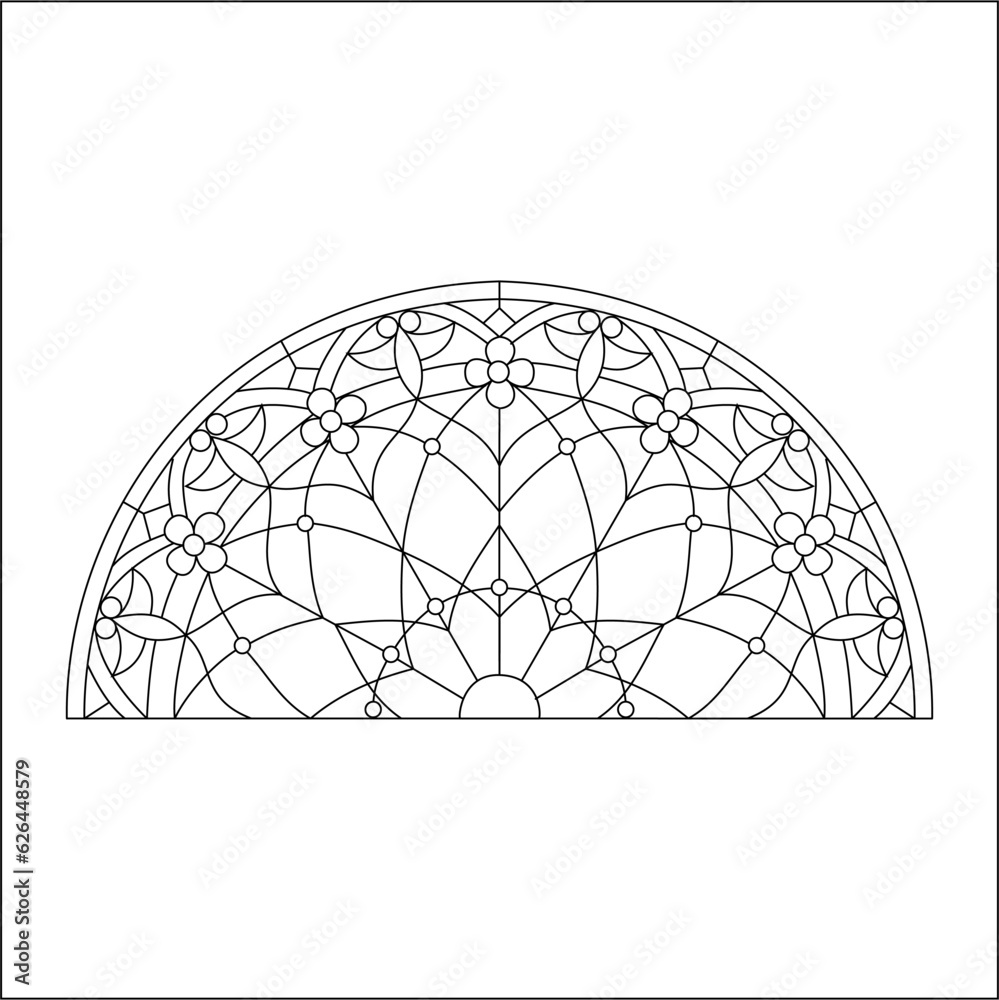 stained glass templates, round elements for stained glass windows ...