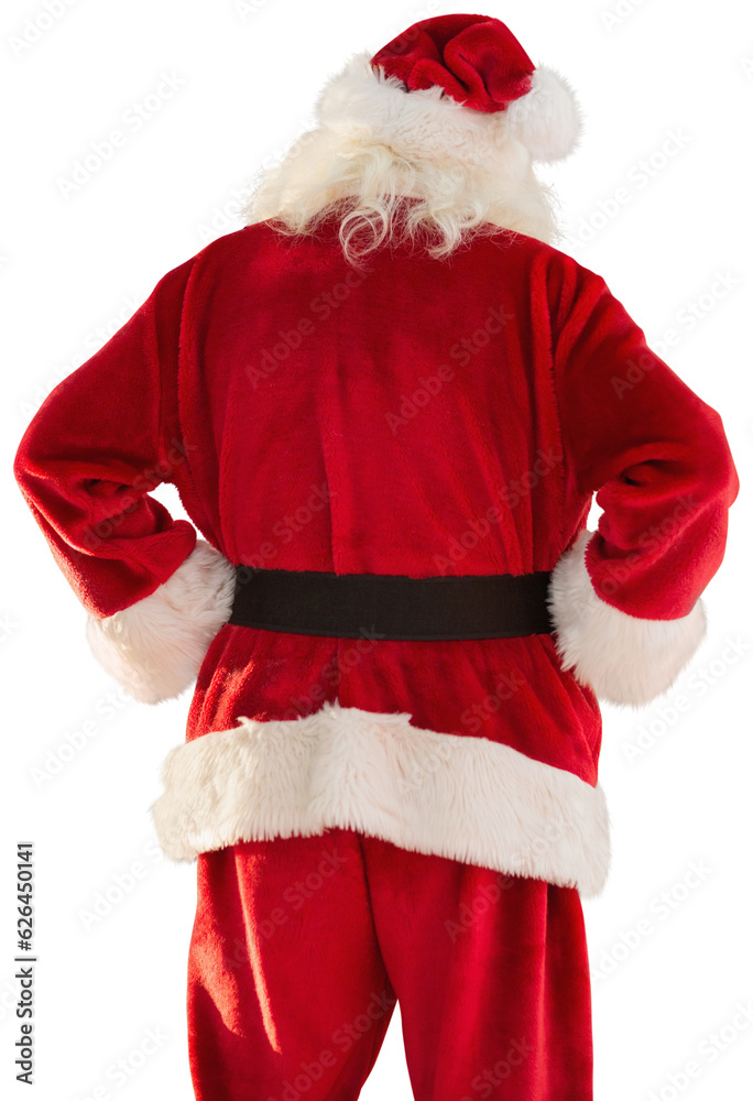 Digital png photo of back of santa claus on transparent background ...