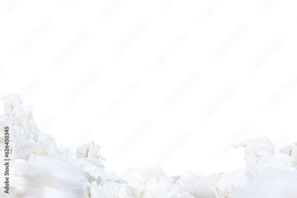 Digital png photo of crumpled white handkerchiefs on transparent ...