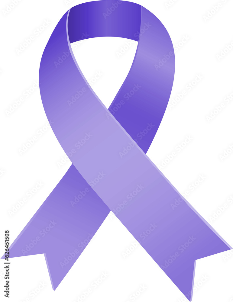 Digital png illustration of purple cancer awareness ribbon on ...