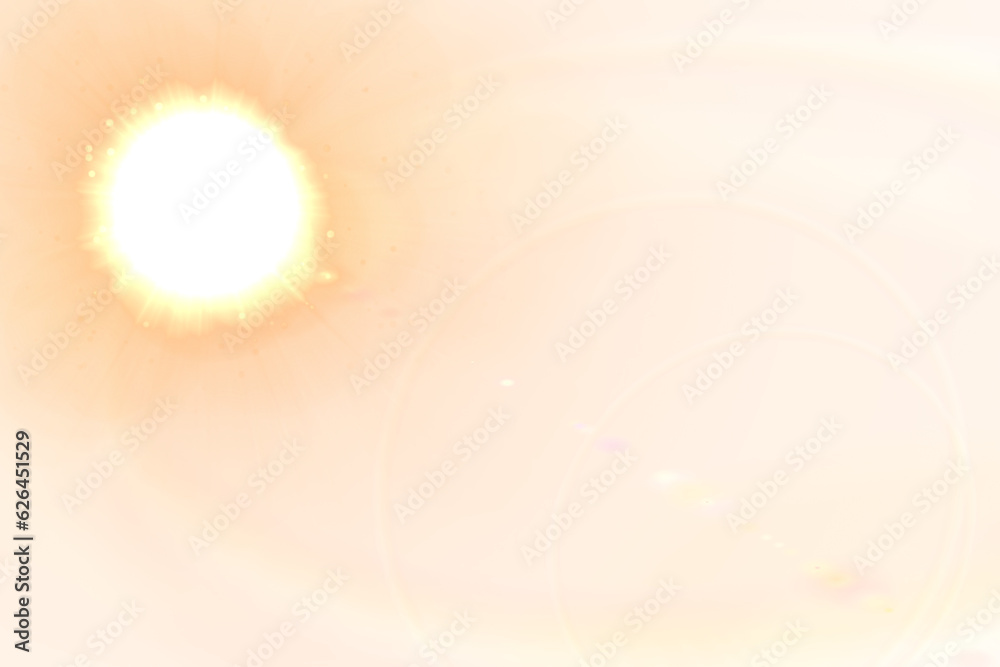Digital png illustration of bright white sun and yellow light flare on ...