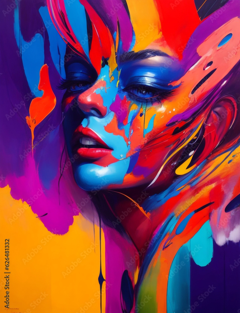 abstract expressive art oil painting, generative ai. Stock Illustration ...