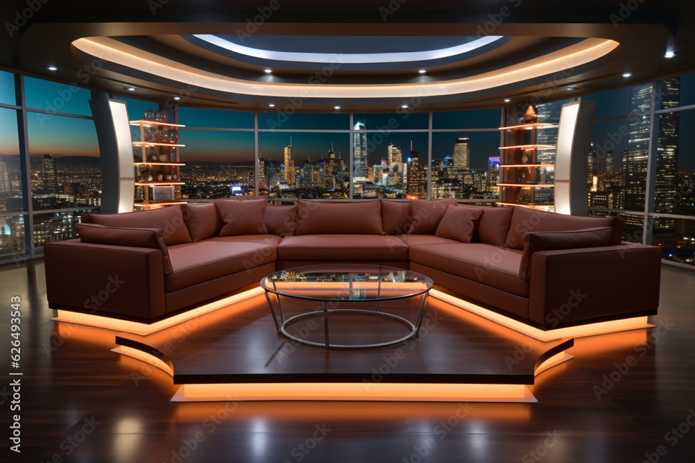 Tv Studio. Backdrop for TV shows .TV on wall. News studio. The perfect ...