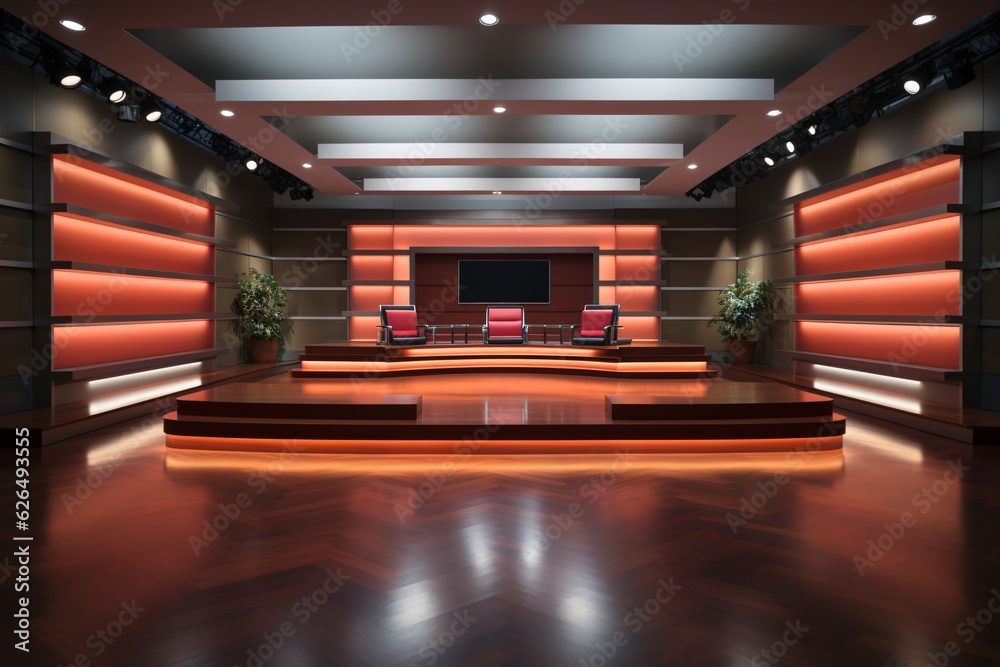 Tv Studio. Backdrop for TV shows .TV on wall. News studio. The perfect ...