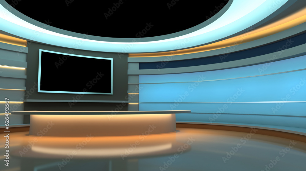 Tv Studio. Backdrop for TV shows .TV on wall. News studio. The perfect ...
