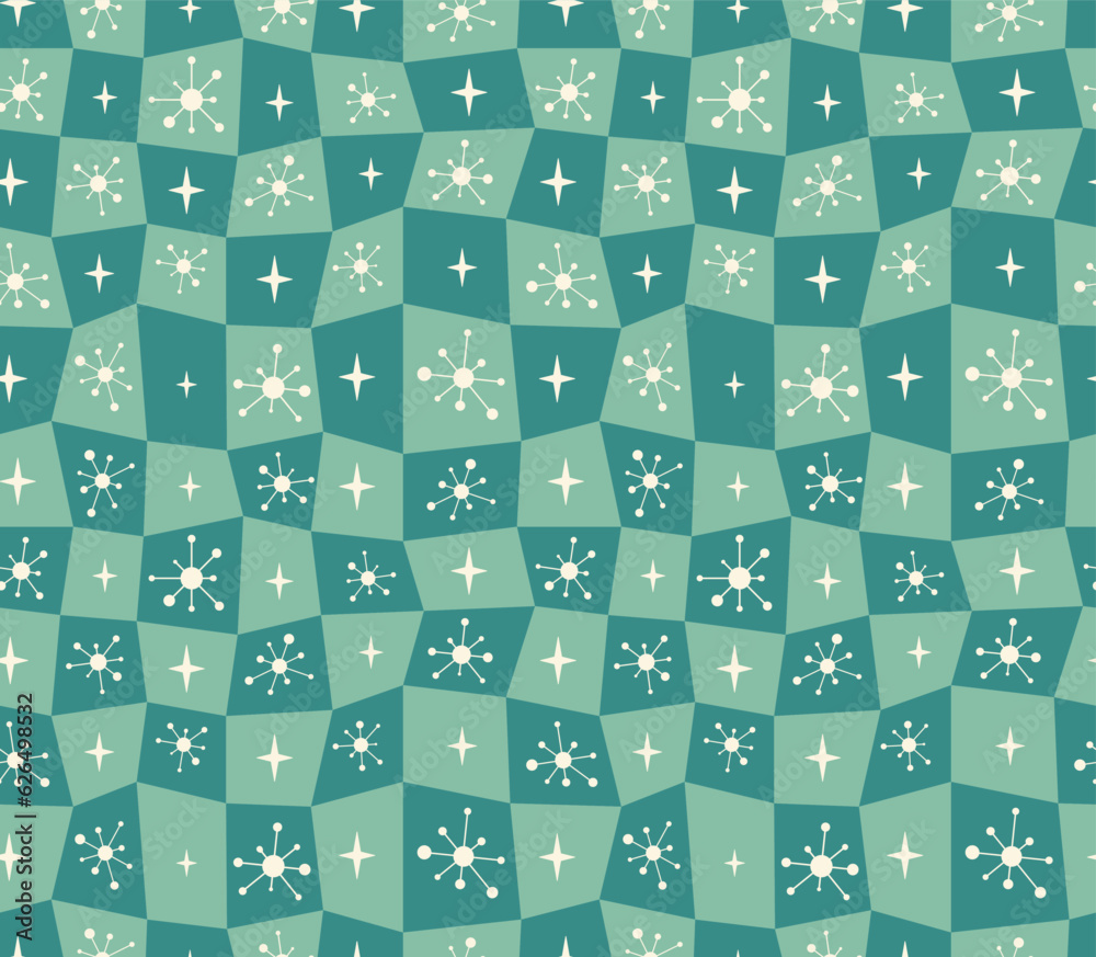 Seamless geometric tiles pattern in vintage style, 50s mid century ...