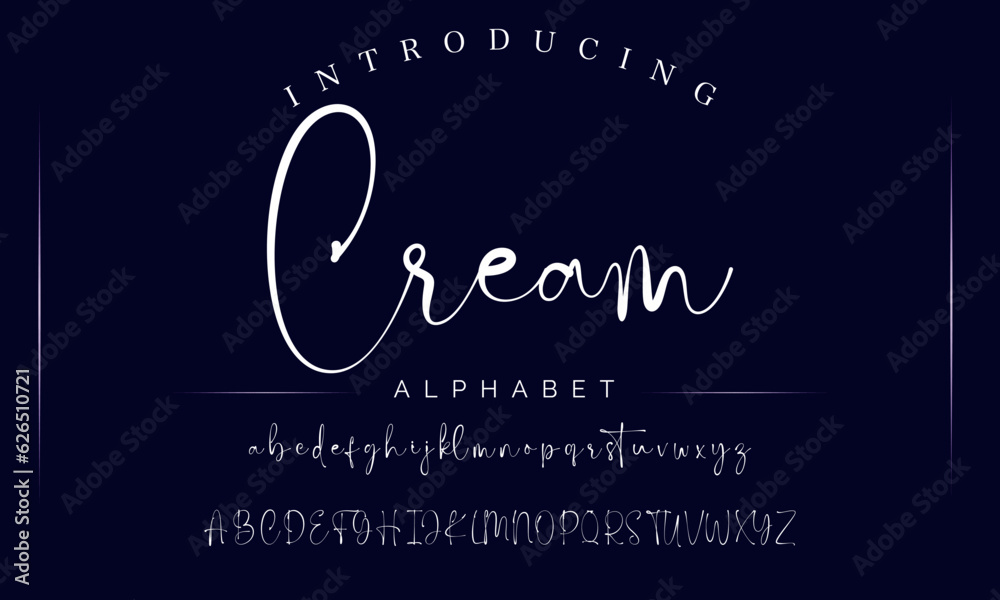 Vetor de Cream Bold and script alphabets. Vector font duo. do Stock ...