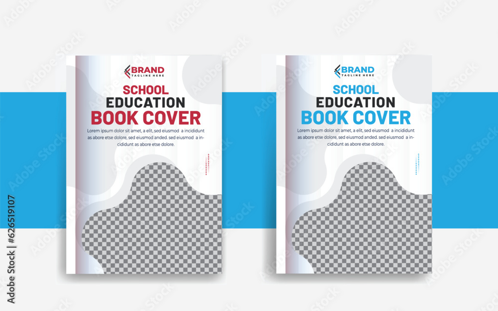 Annual report School book cover design template in a4 with vector Stock ...