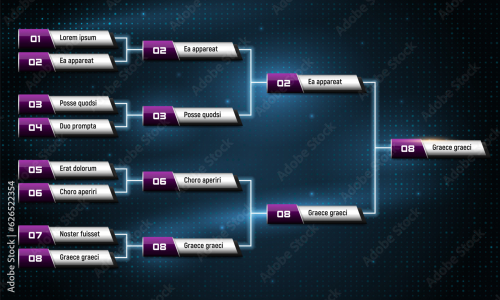 The schedule of football tournament matches. Playoffs table. Vector ...
