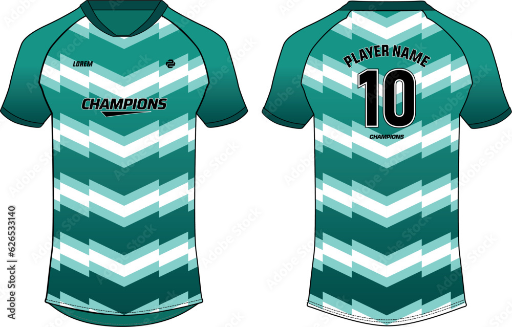 Sports T Shirt Jersey Design Flat Sketch Illustration Abstract Chevron