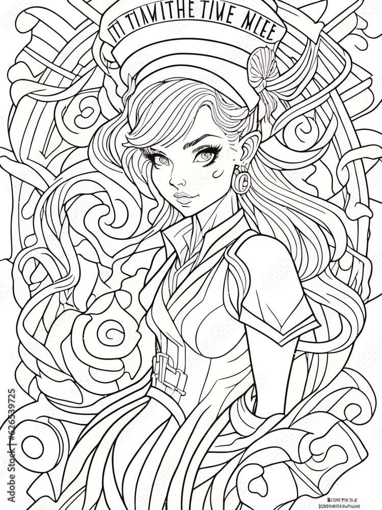 Embark on a Temporal Journey: Printable Coloring Page of Time Travel ...