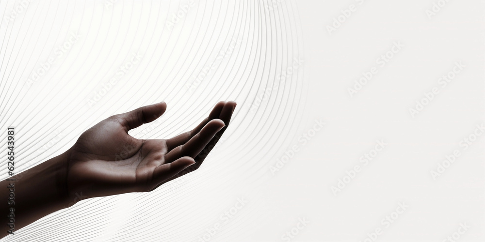 Minimalist line art, a symbol of giving hands forming a heart ...