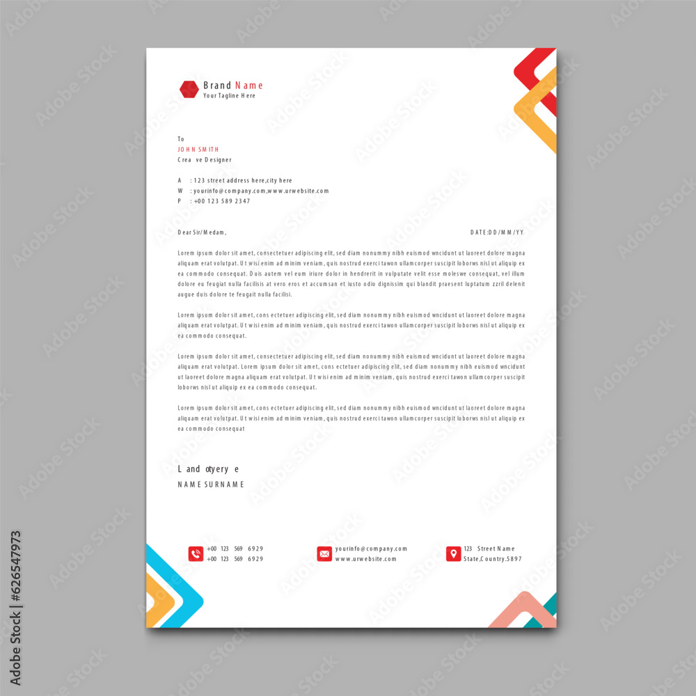 letterhead, print ready, business letterhead, creative letterhead ...