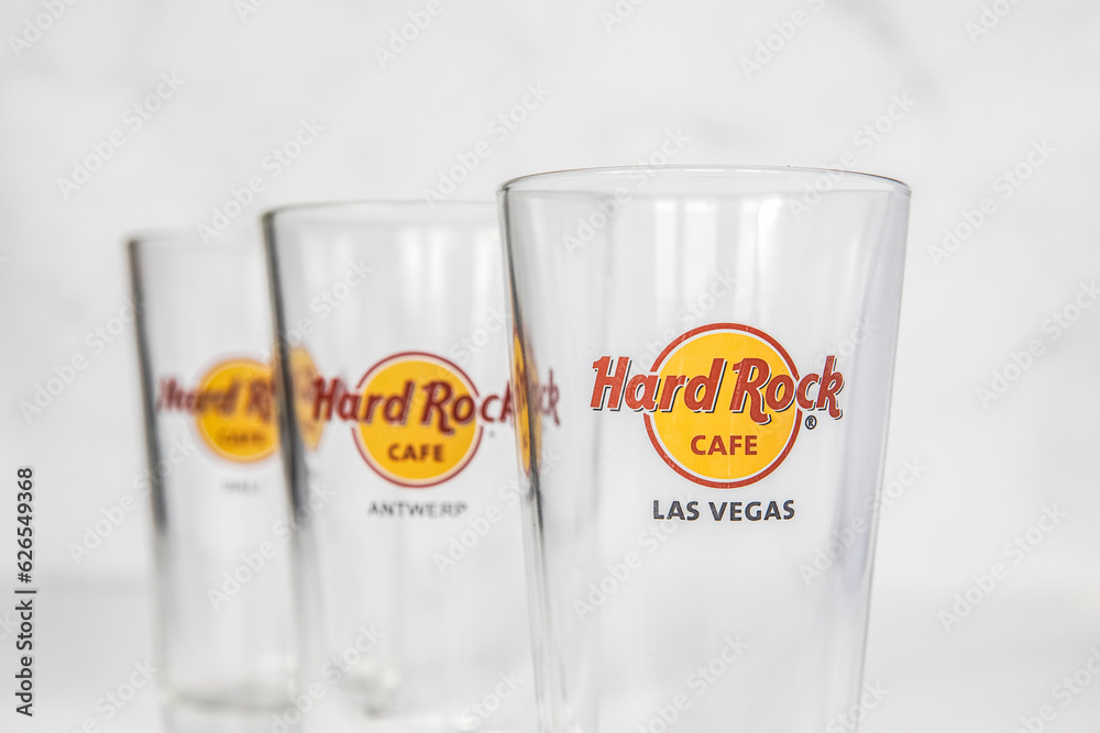 Hard Rock Cafe collection items pint Las Vegas glasses from different ...