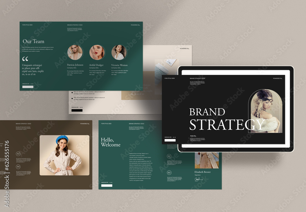 Brand Strategy Presentation Layout Stock Template | Adobe Stock
