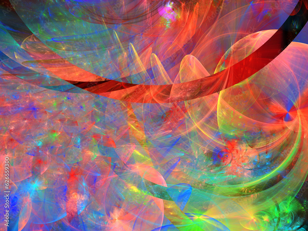 Imagen de arte digital imaginario compuesta de formas elípticas ...