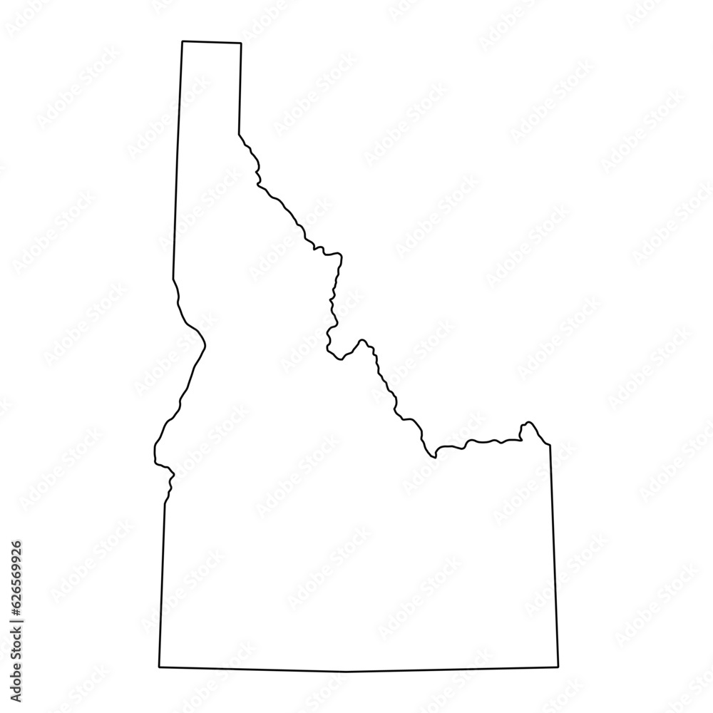 Idaho map shape, united states of america. Flat concept icon symbol ...