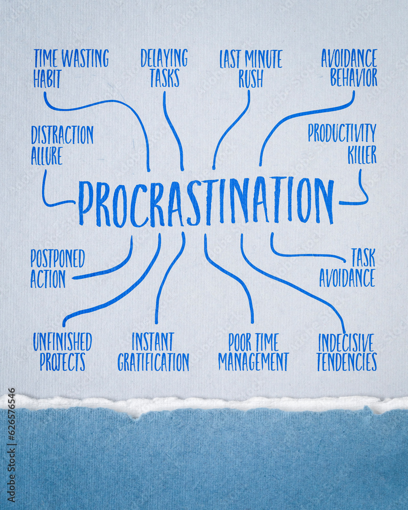 procrastination infographics or mind map sketch on art paper ... procrastination infographics or mind map sketch on art paper ...