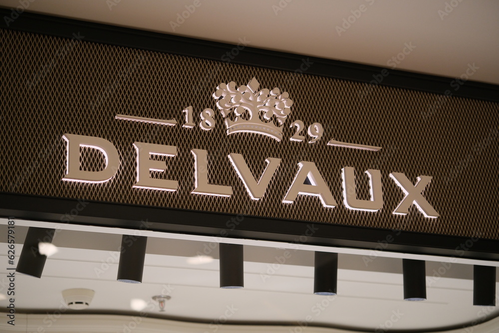 Shanghai,China-July 22nd 2023: close up Delvaux store sign. Belgian ...