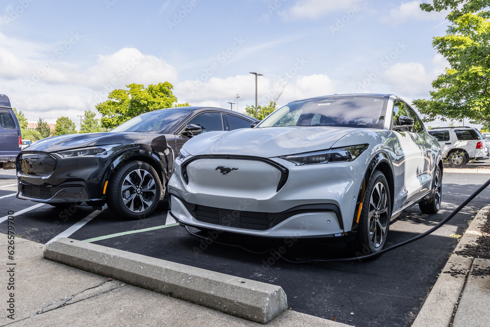 Ford Mach-E Mustang SUV EV Electric Vehicle display. The Mustang Mach-E ...