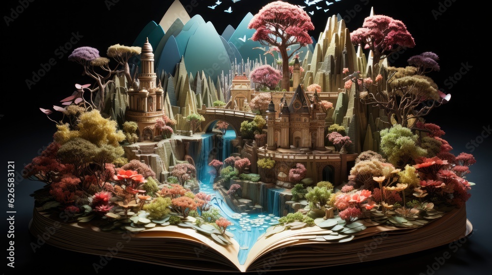 Generative AI fantasy surrealism book, fantasy children book, book with ...