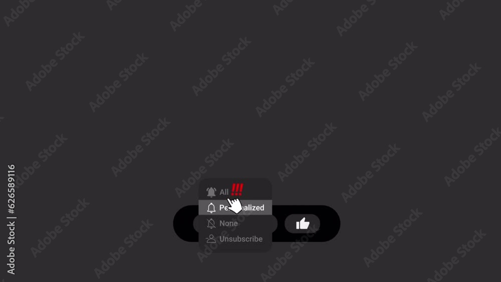 Subscribe Click Video Overlay Animation on transparent background. 4k ...