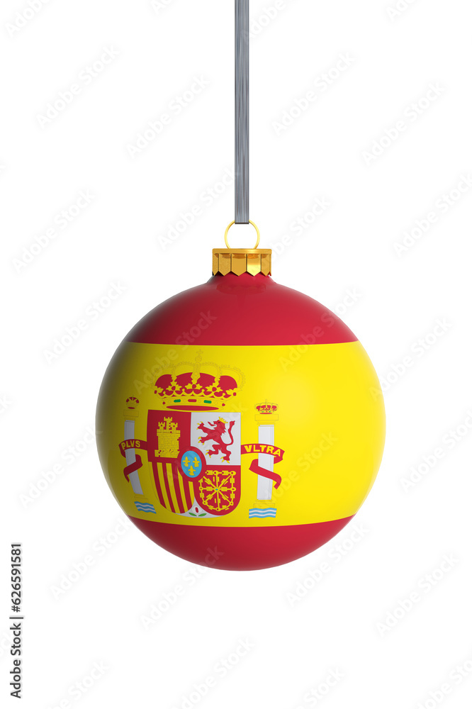 Spain flag Christmas ball isolated on transparent background, PNG Stock ...
