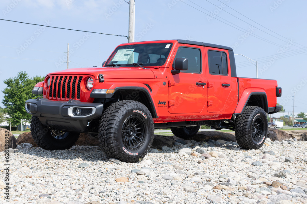 Jeep Gladiator display at a Stellantis dealer. The Jeep Gladiator ...