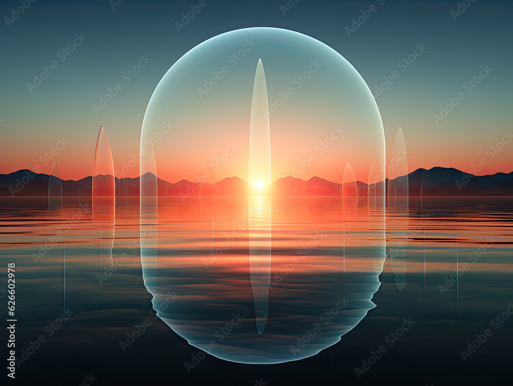 Belt of Venus, atmospheric optics, abstract lens flare, symmetrical ...