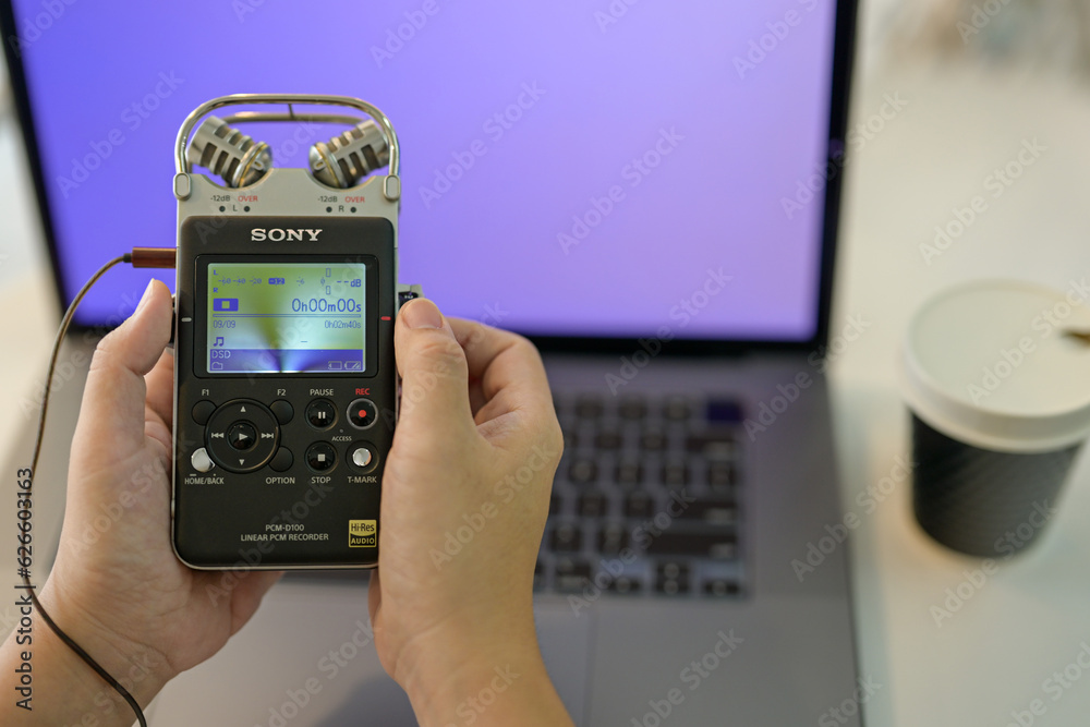 Chonburi, Thailand - July 22, 2023 : Sony linear PCM recorder series ...