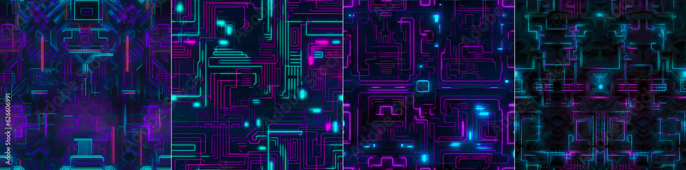Create stunning cyberpunk designs with glowing neon materials Seamless ...
