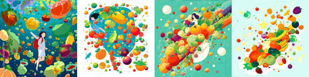 Ilustracja Stock: Unique creative art design inspired by manga and ...