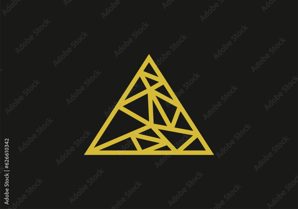 The abstract triangle pyramid logo symbol embodies modernity and ...