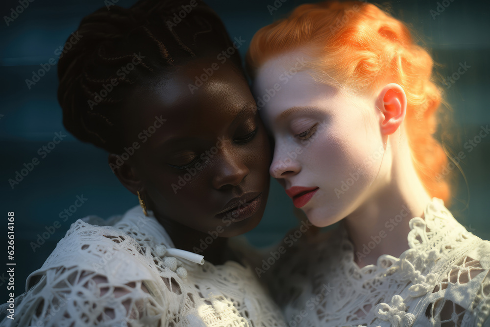 Diversity LGTB ebony and ivory image of friendship and love between ...