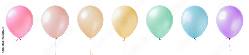 Pastel color ballons isolated on transparent background Stock Photo ...