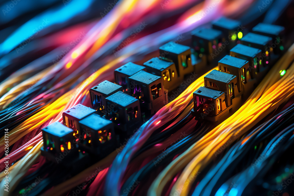 Fast fibre internet computer cable transmitting broadband ...