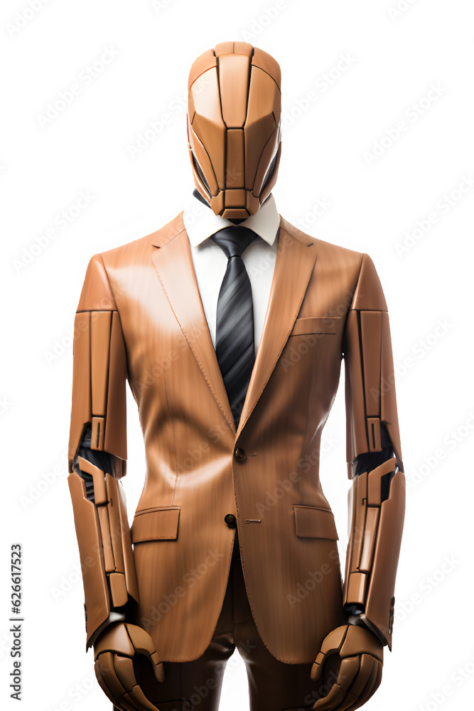 business worker male figure wooden statue isolated on transparent ...