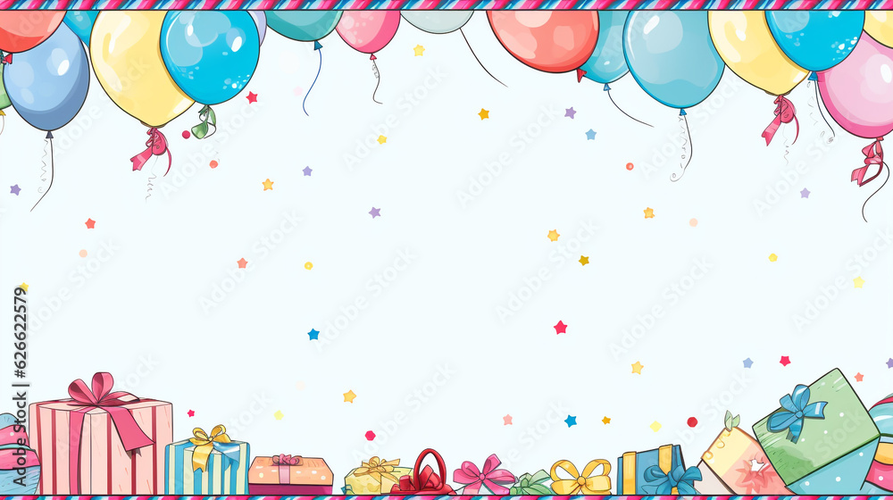 Inviting playfulness into your project Fun birthday border design with ...