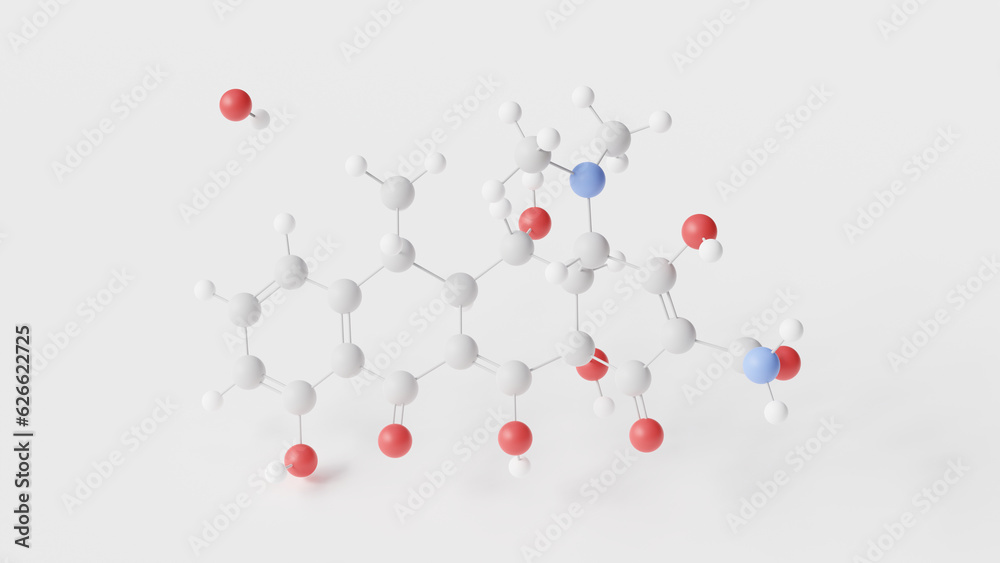 Doxycycline Molecule 3d Molecular Structure Ball And Stick Model