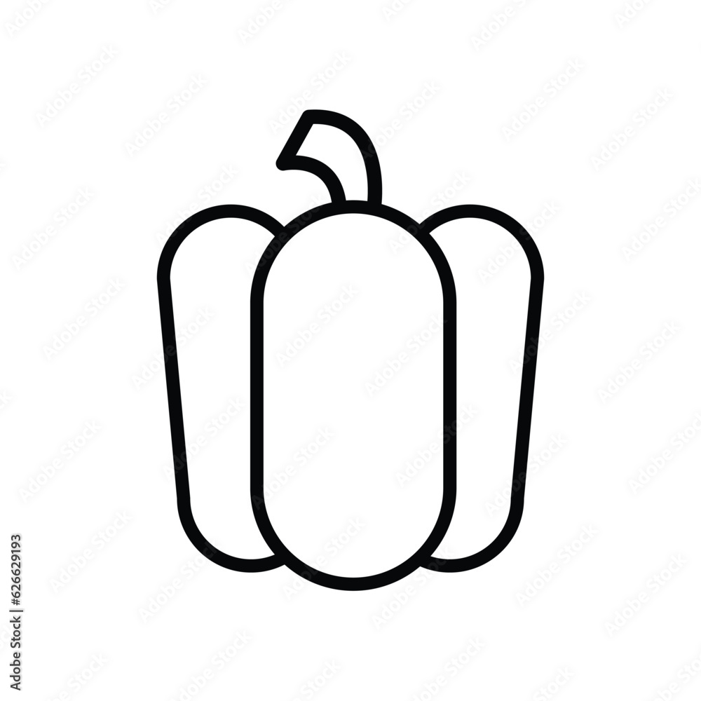 capsicum black outline bell pepper icon vector illustration eps Stock ...