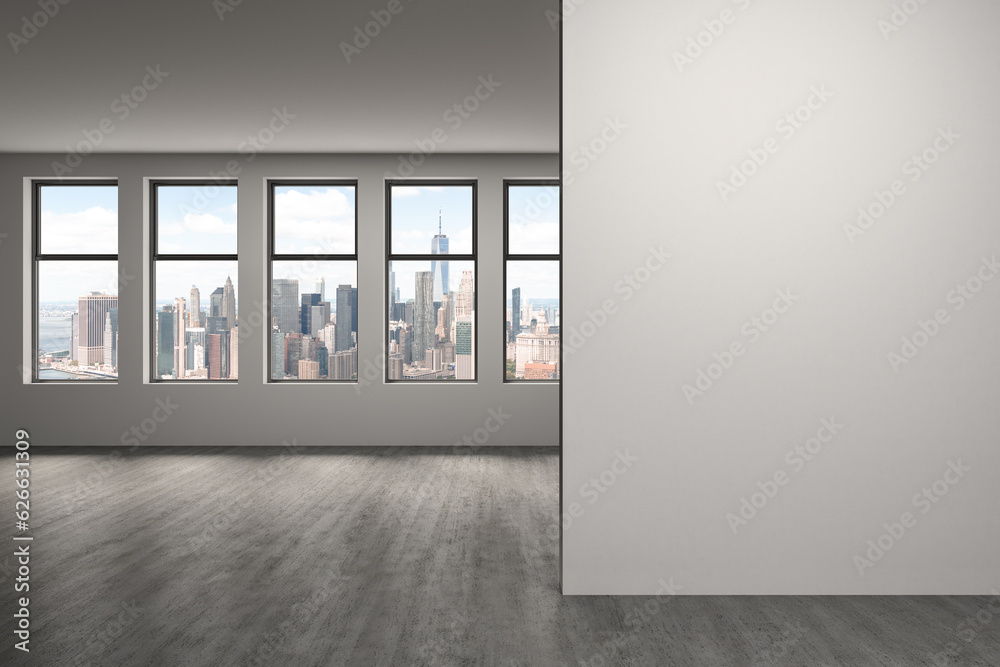 Downtown New York Lower Manhattan City Skyline Buildings from High Rise ...