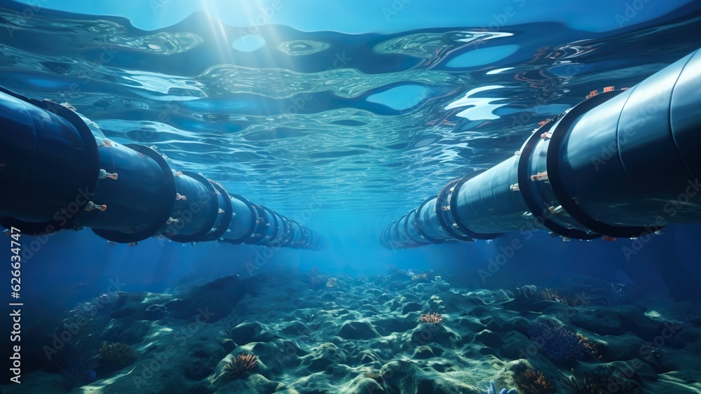 Underwater pipeline for oil and gas transport, subsea industry ...