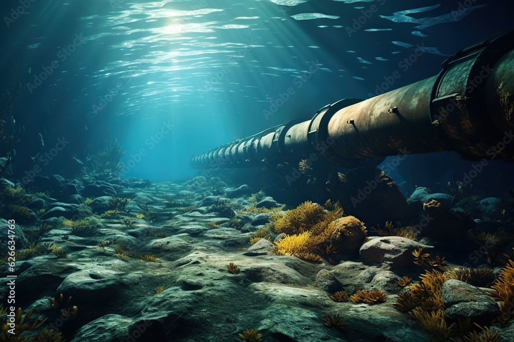 Underwater pipeline for oil and gas transport, subsea industry ...