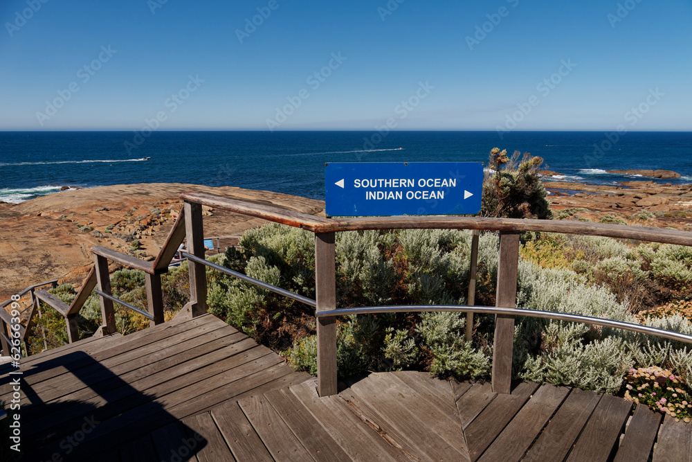 Cape Leeuwin Lighthouse on the headland of Cape Leeuwin, the most south ...