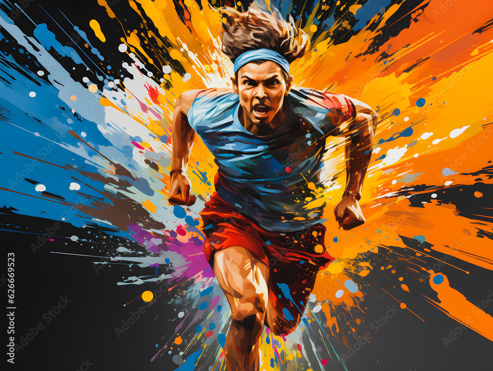 Olympic Games In Paris 2024 Running Athlete Generative AI Ilustraci n olympic-games-in-paris-2024-running-athlete-generative-ai-ilustraci-n